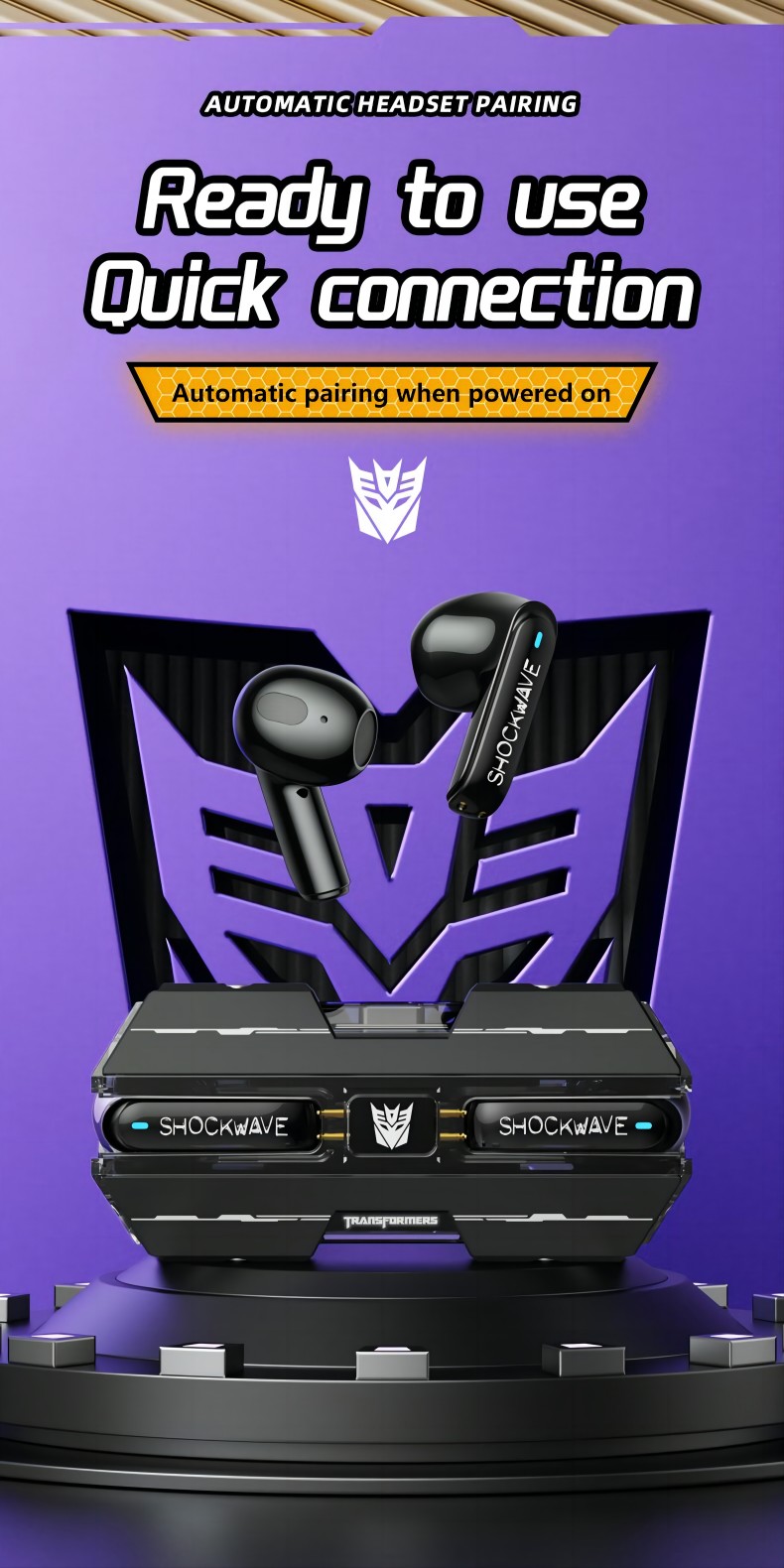 Transformers TF-T01 Bluetooth Earphone HD Sound Quality Bluetooth 5.3 ...