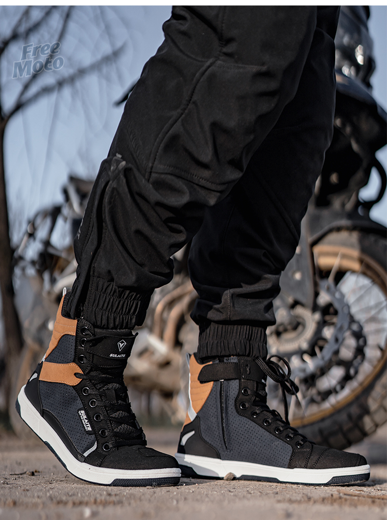 SUALITE Motorcycle Boots Summer Breathable Anti-drop Off-road Rider ...