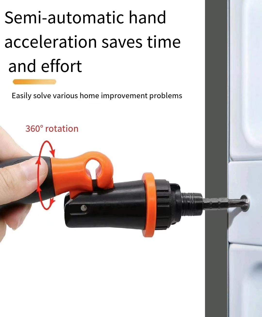 Semi-automatic hand crank accelerated ratchet screwdriver Forward and ...