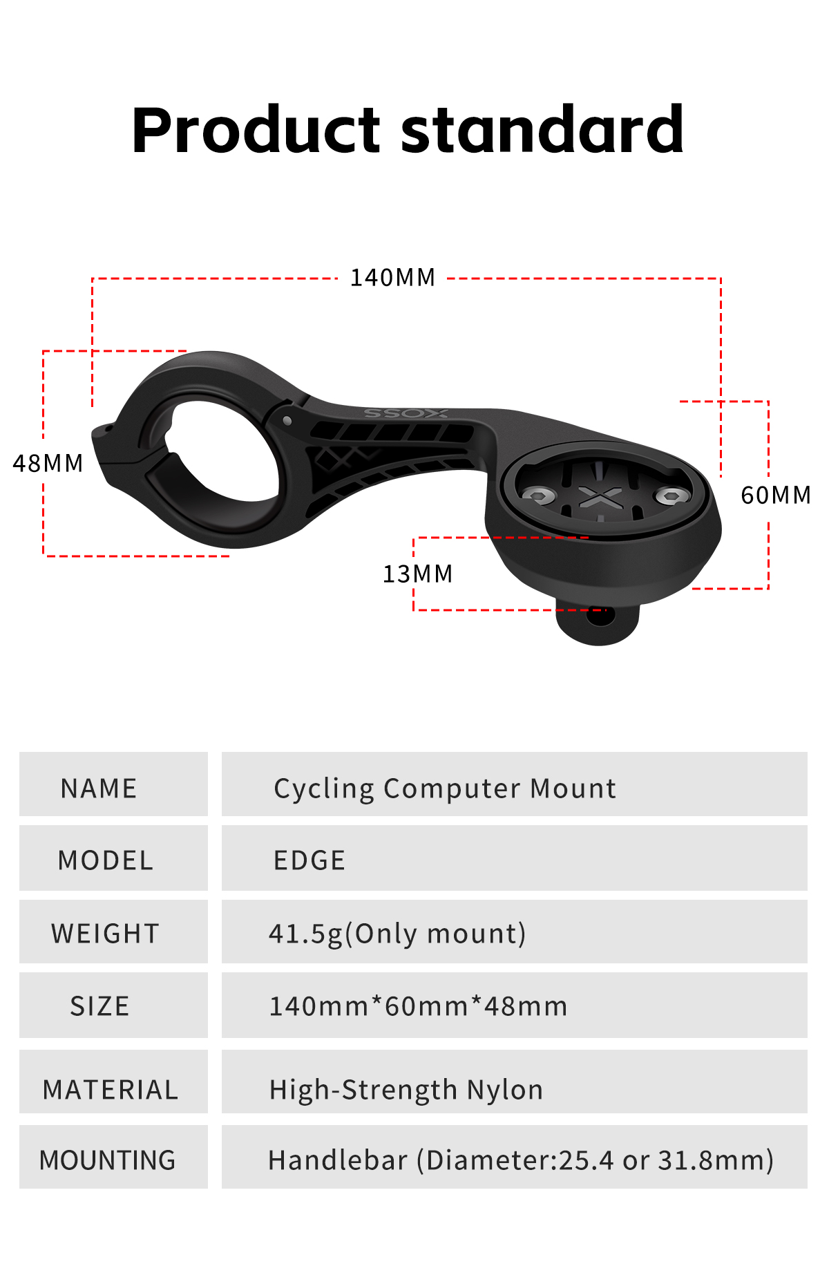XOSS EDGE Bicycle Computer Bracket Handlebar Mount For GARMIN 540 530 ...
