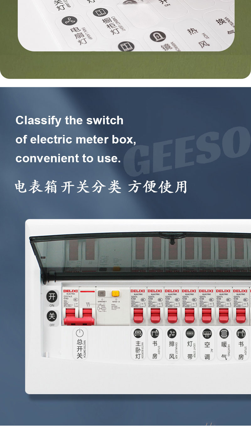 GEESO 210Pcs Suis Label Sticker Switch Label PVC Sticker Symbol & Word ...