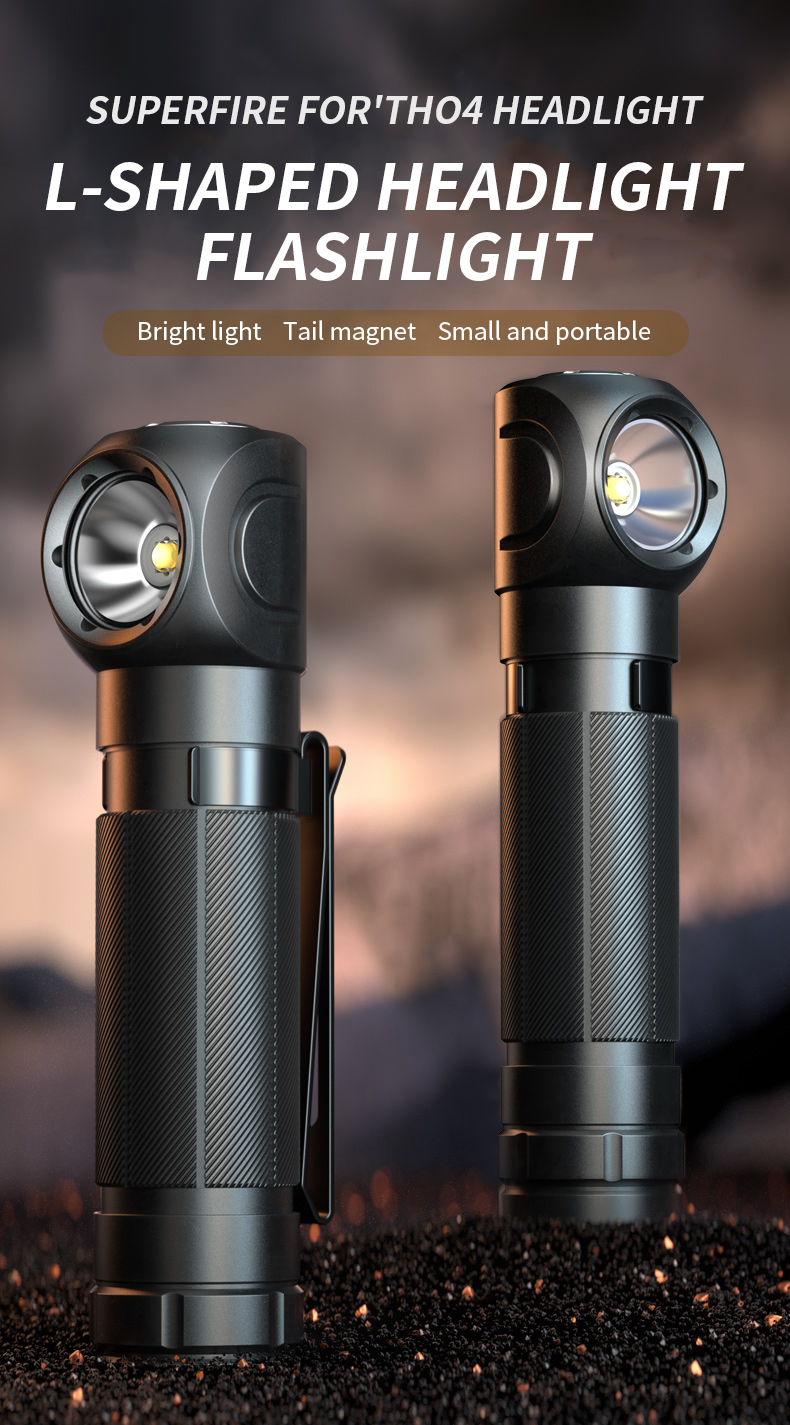 SUPERFIRE TH03 Powerful Head Flashlight USB C Rechargeable Headlamp EDC Magnetic Headlight for ...