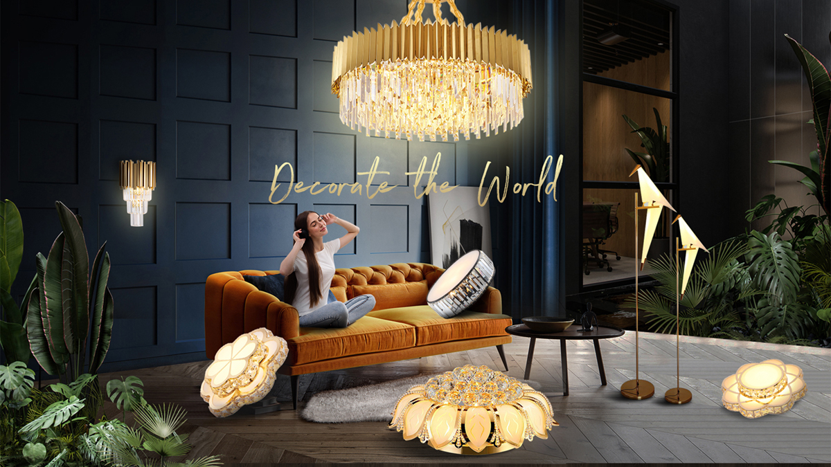SUNMEIYI Solid Wood Chandelier For Living Room With Glass Lampshades ...