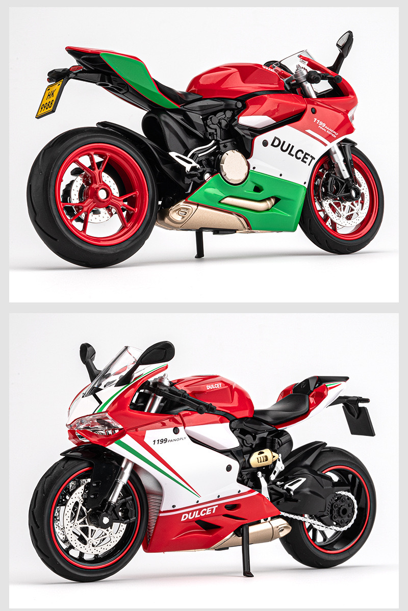 【RUM】1:12 Scale Ducati 1199 Alloy Motorcycle Model Light & Sound Effect ...