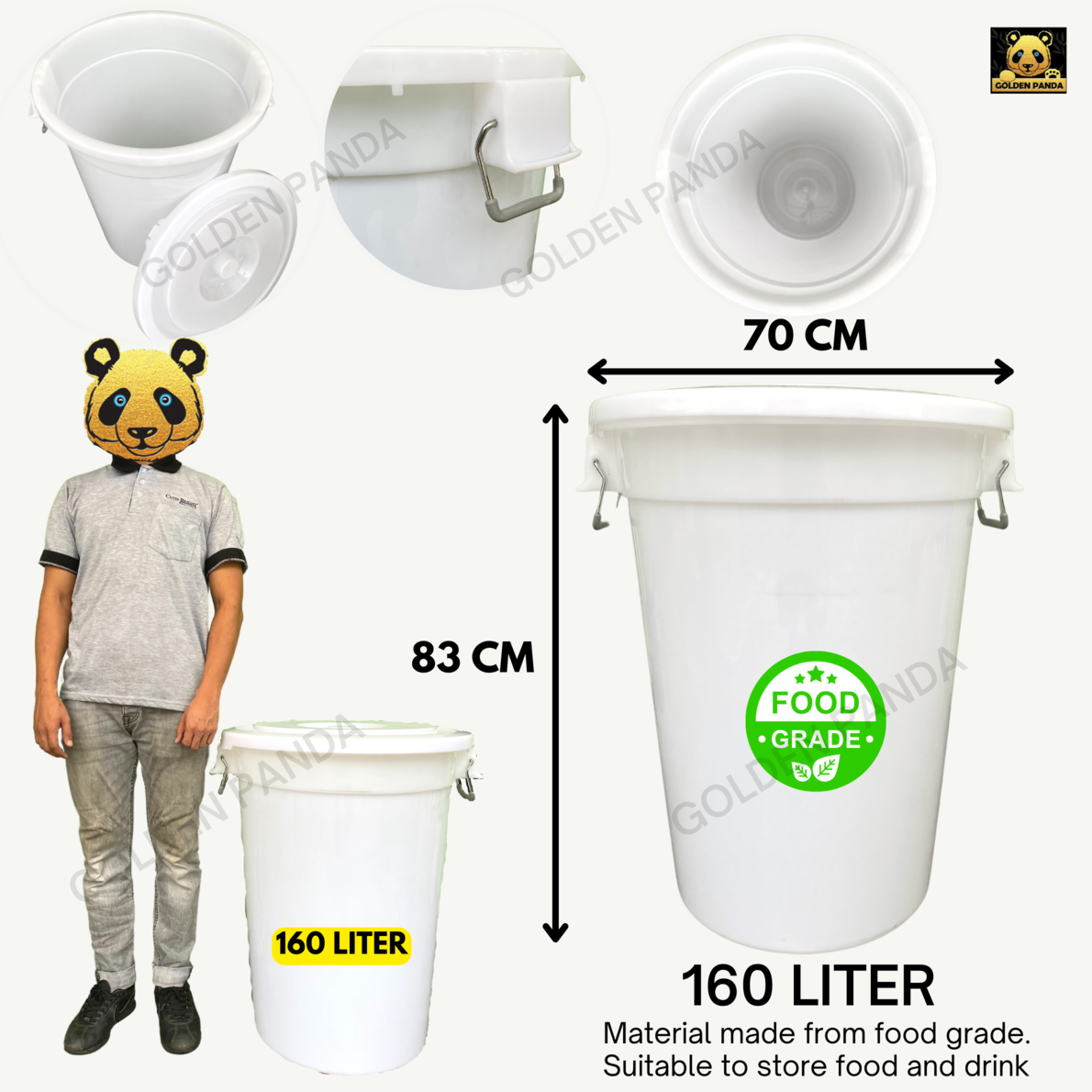 [NEW] 90L 100L 150L 160L 200L HDPE Drum with cover top/ White Grey Plastic Drum/ Tong Air ...