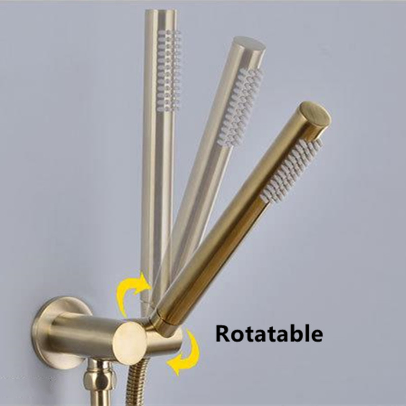 Hand Shower Rotatable Solid Brass Bathroom Shower Faucet Set Bathtub ...