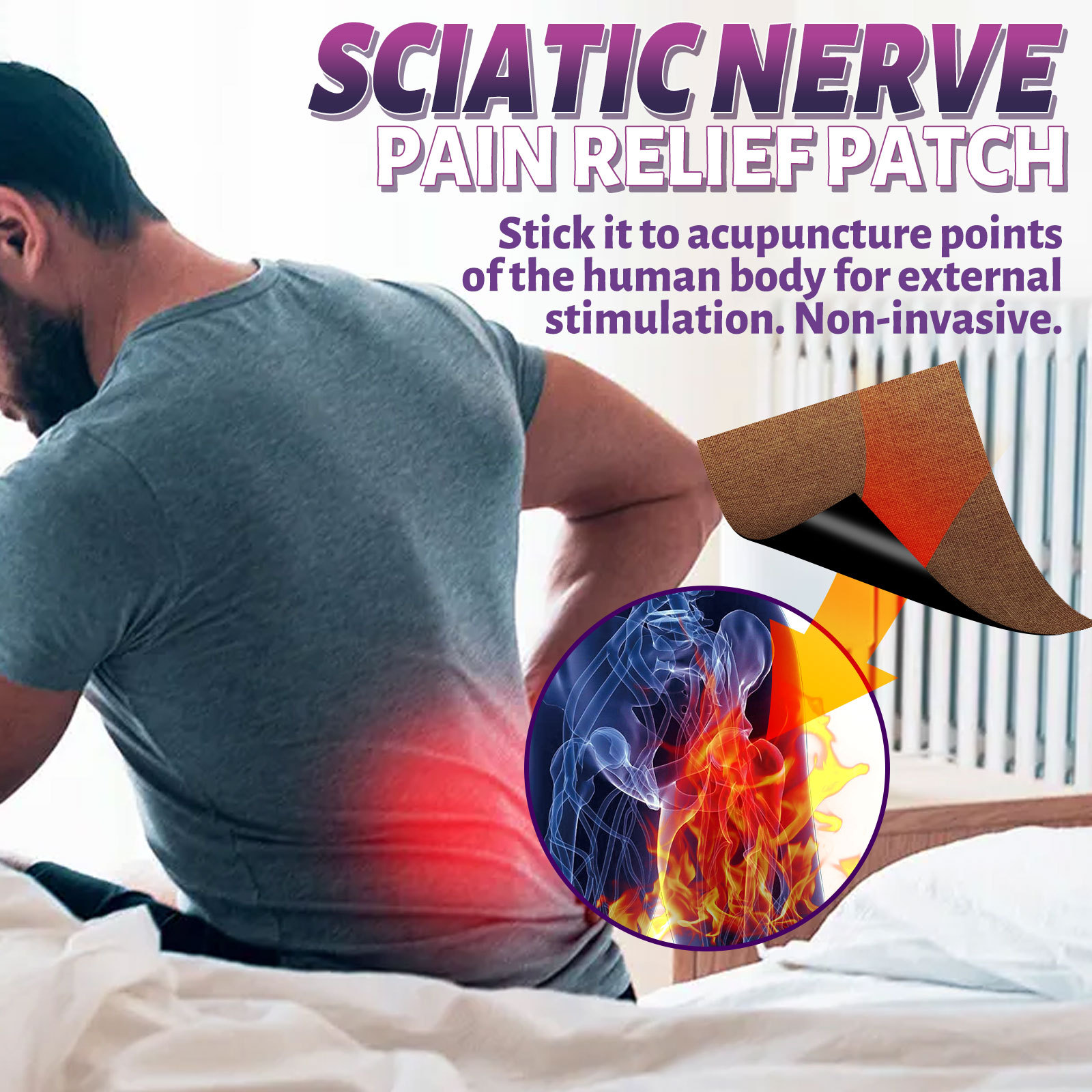 South Moon Sciatic Nerve Pain Relief Patch Buttocks Pain Piriformis Hip ...