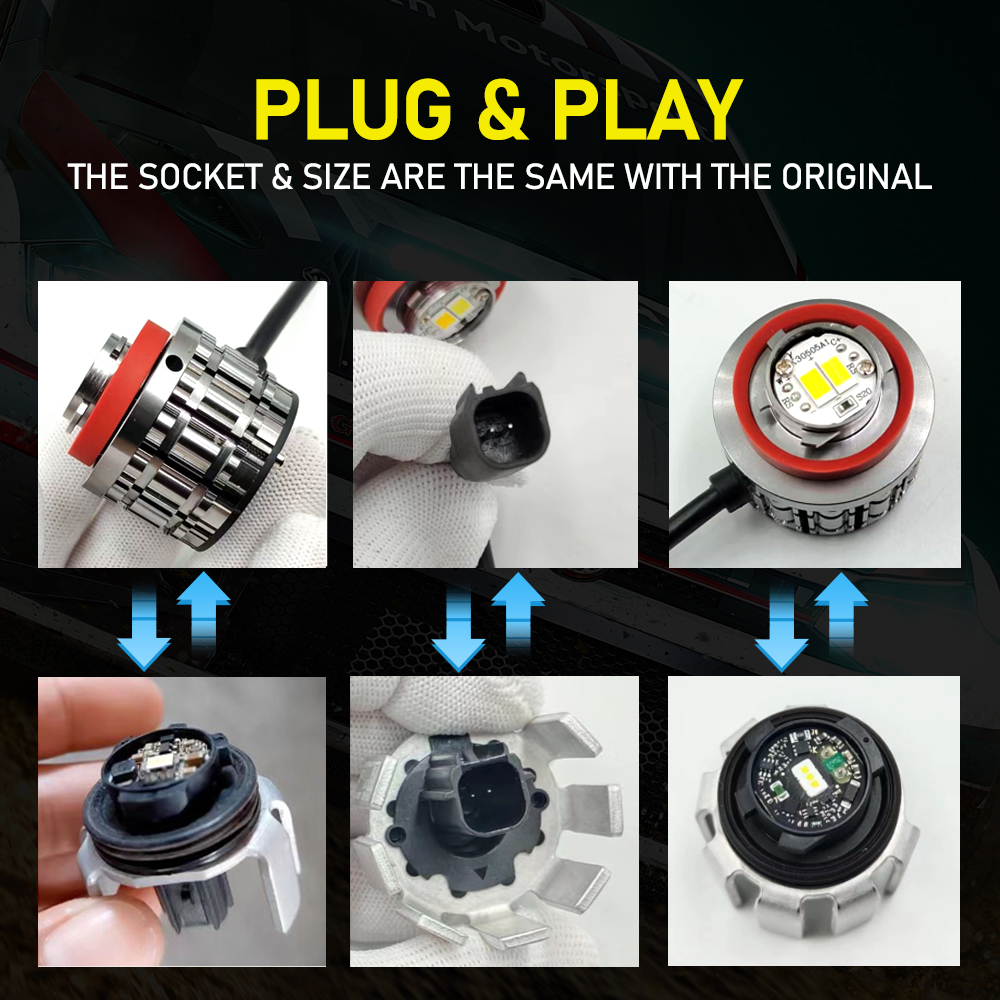 TUFFOO 1Pair Dual Color L1B LED Fog Light Bulb 80W 20000LM For TOYOTA ...