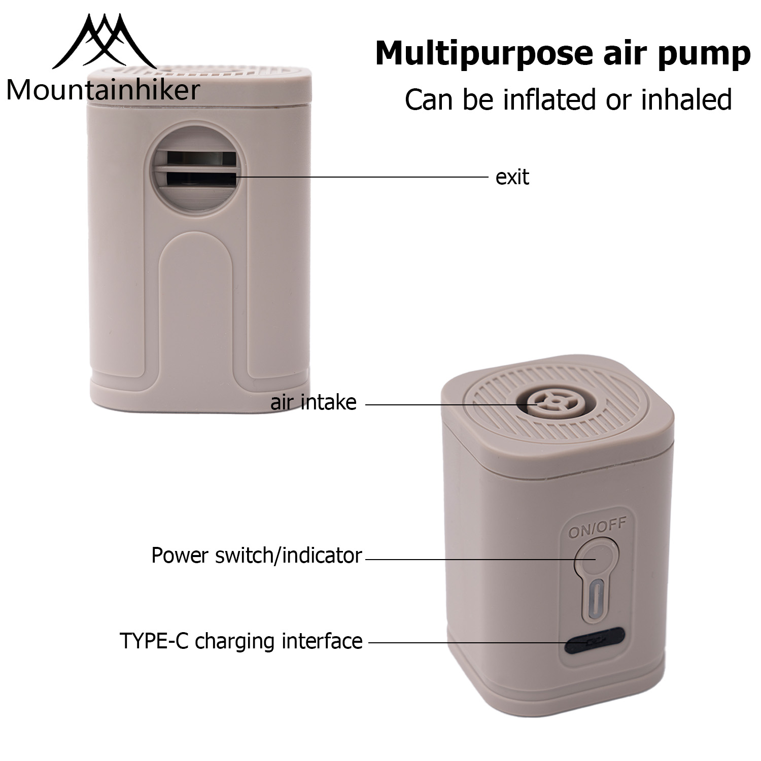 MOUNTAINHIKER Outdoor camping electric air pump with lights outdoor ...