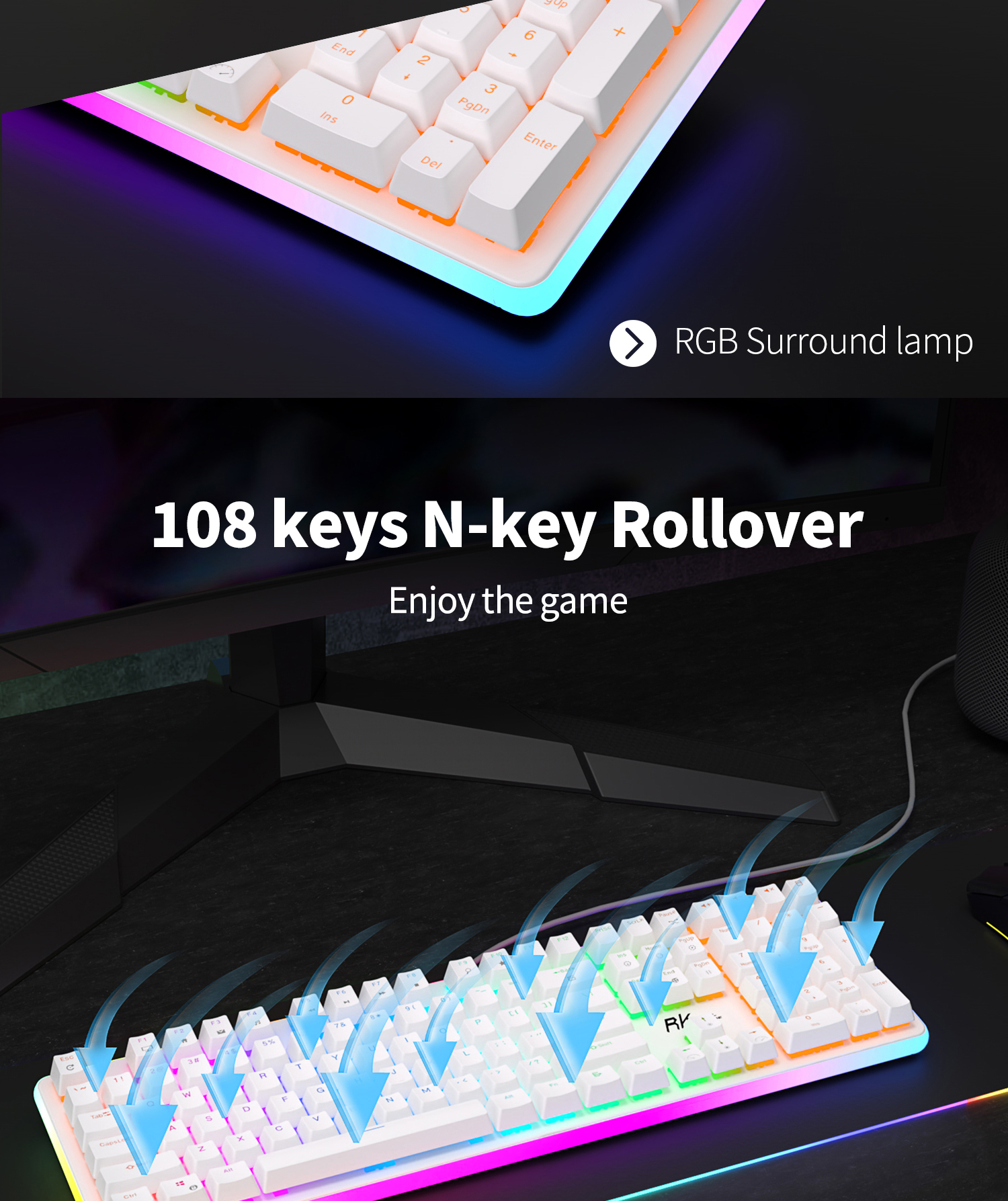 Royal Kludge RK918 Full RGB Backlit Wired Mechanical Keyboad - Gateron ...