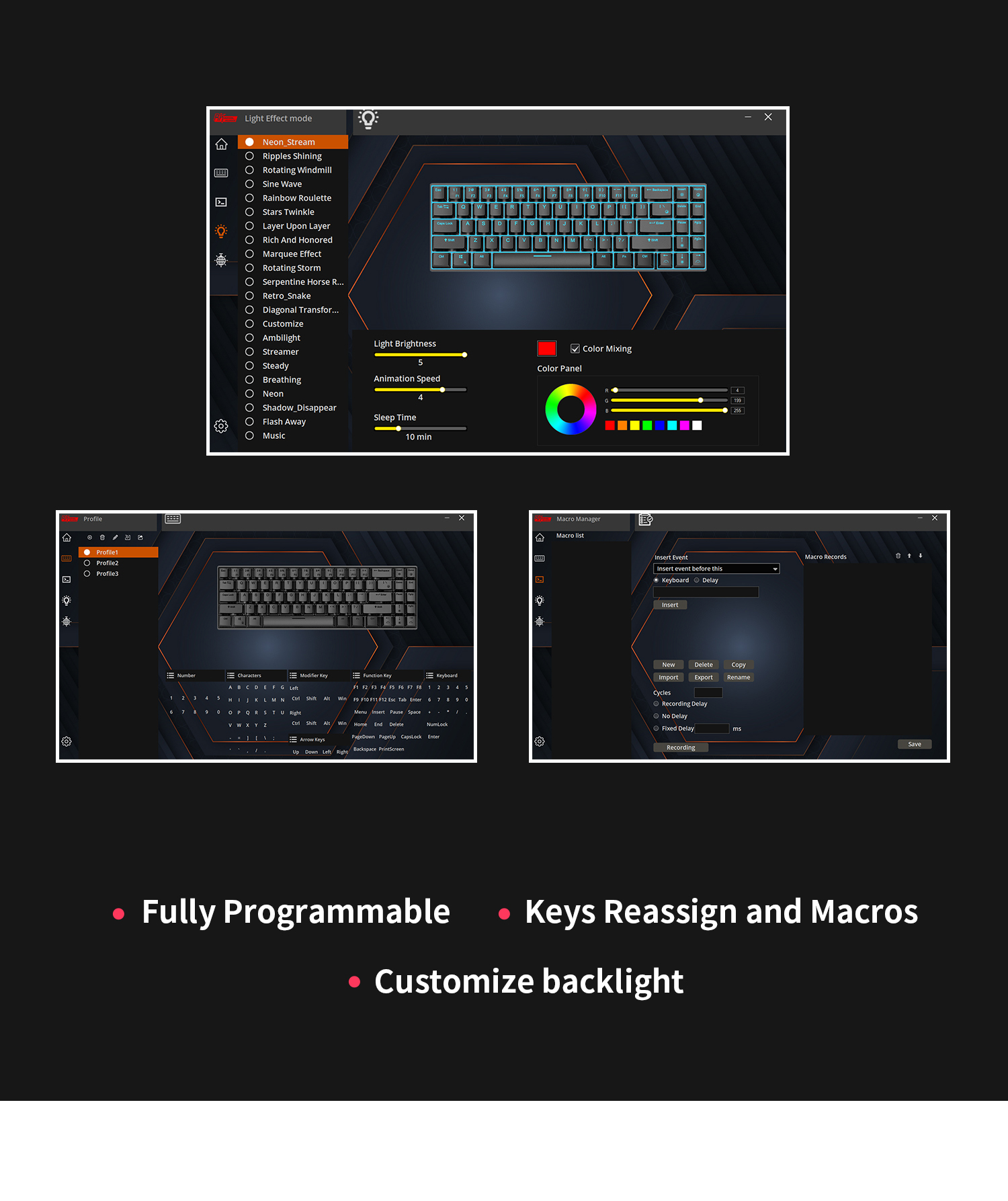 Royal Kludge RK918 Full RGB Backlit Wired Mechanical Keyboad - Gateron ...
