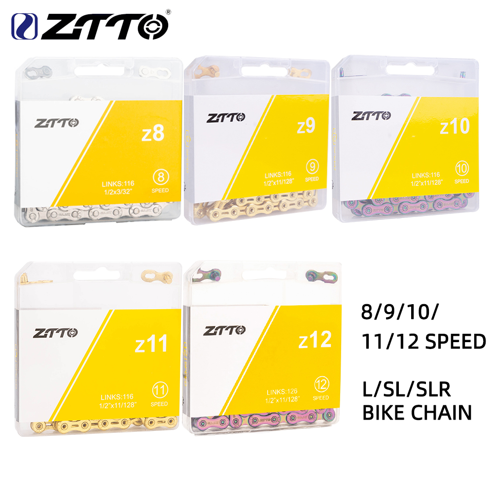 ZTTO MTB Road Bike Chain 8/9/10/11/12S Chain Rainbow Gold Silver For ...