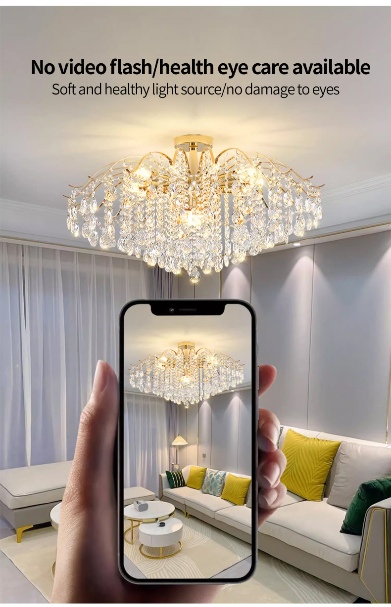 Luxury K9 Crystal LED Chandelier Light Lampu Kristal Lampu Siling ...
