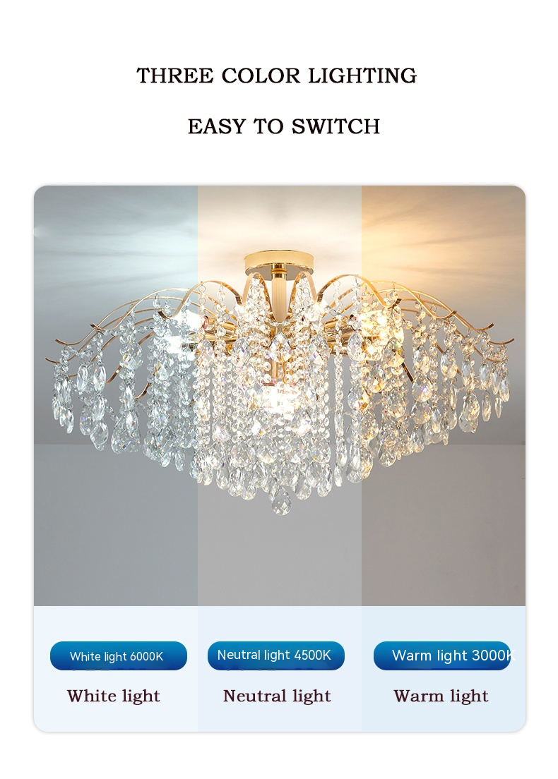 Luxury K9 Crystal LED Chandelier Light Lampu Kristal Lampu Siling ...