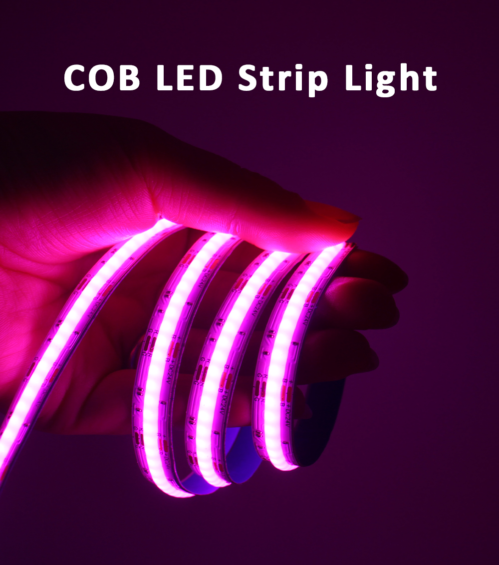 COB LED Strip 12V 24V RGB RGBW RGBCCT Flexible Ribbon 5M 320LEDs ...