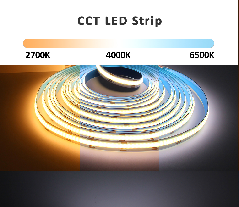 COB LED Strip 12V 24V RGB RGBW RGBCCT Flexible Ribbon 5M 320LEDs ...