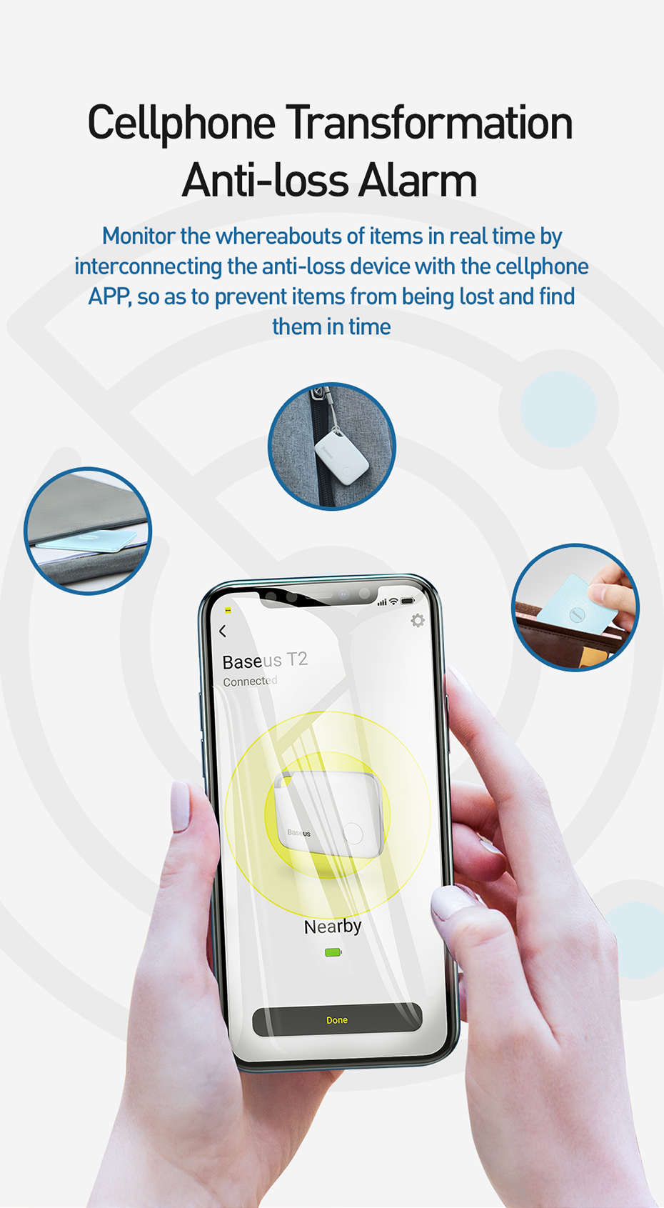 Baseus T2 Pro Smart Device Tracker Wireless Bluetooth APP location ...