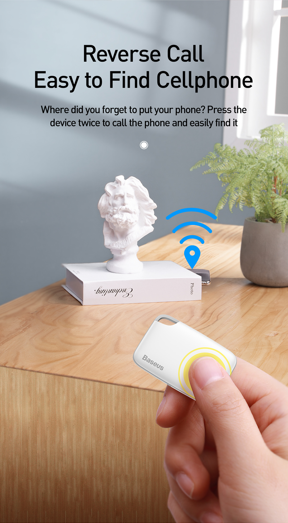 Baseus T2/T2 Pro Wireless Smart Tracker Mini Anti-Lost Track Device For ...