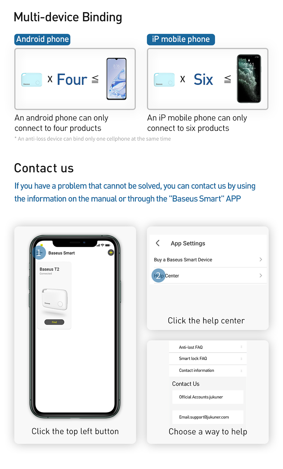 Baseus T2 Pro Smart Device Tracker Wireless Bluetooth APP location ...