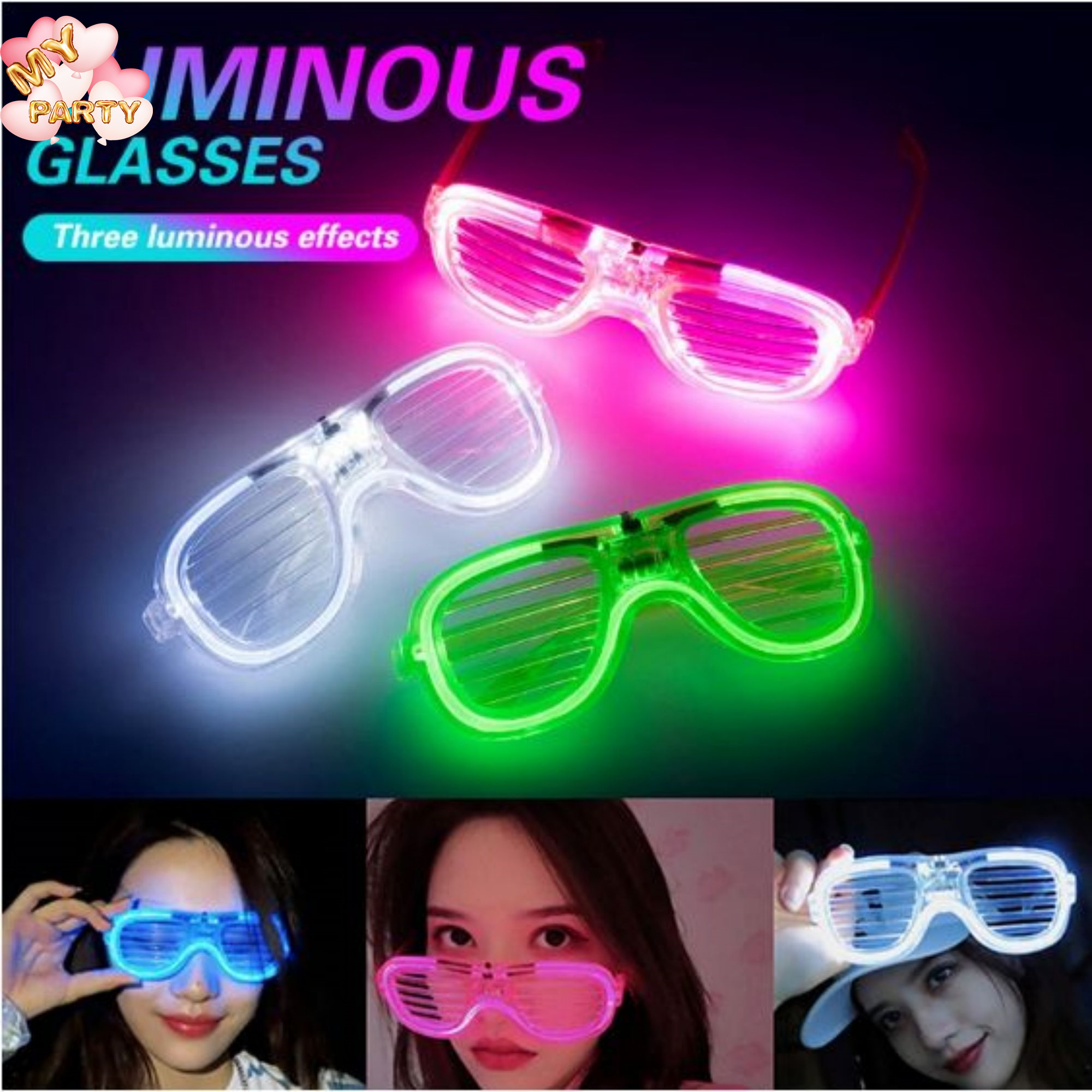 Party Led Light Glasses Glow Glasses Glow in the Dark Party Party Pack ...
