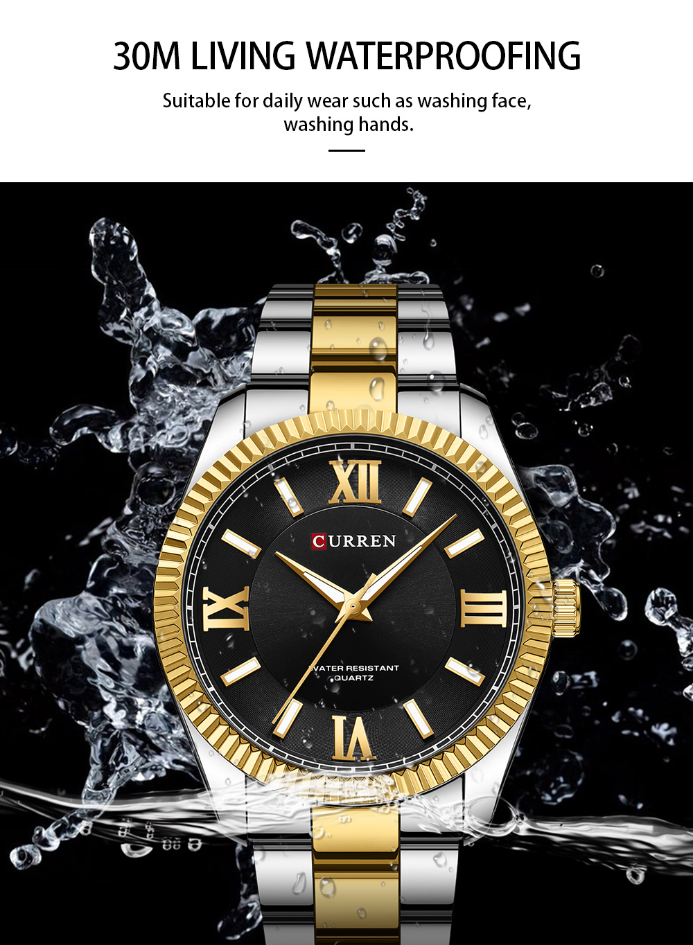 CURREN Jam Tangan Lelaki Fashion Luxury Stainless Steel Luminous ...