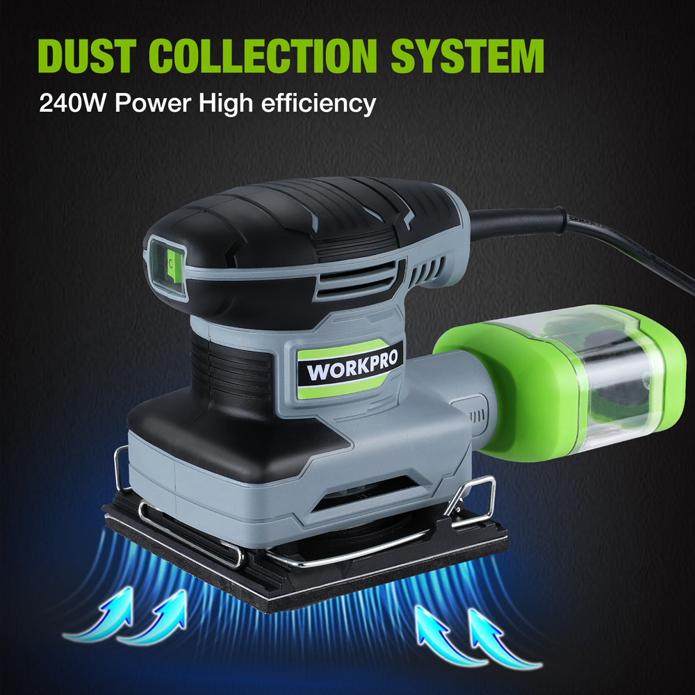 WORKPRO 240W Finishing Orbital Wood Sander Palm Sander Machine Wood ...