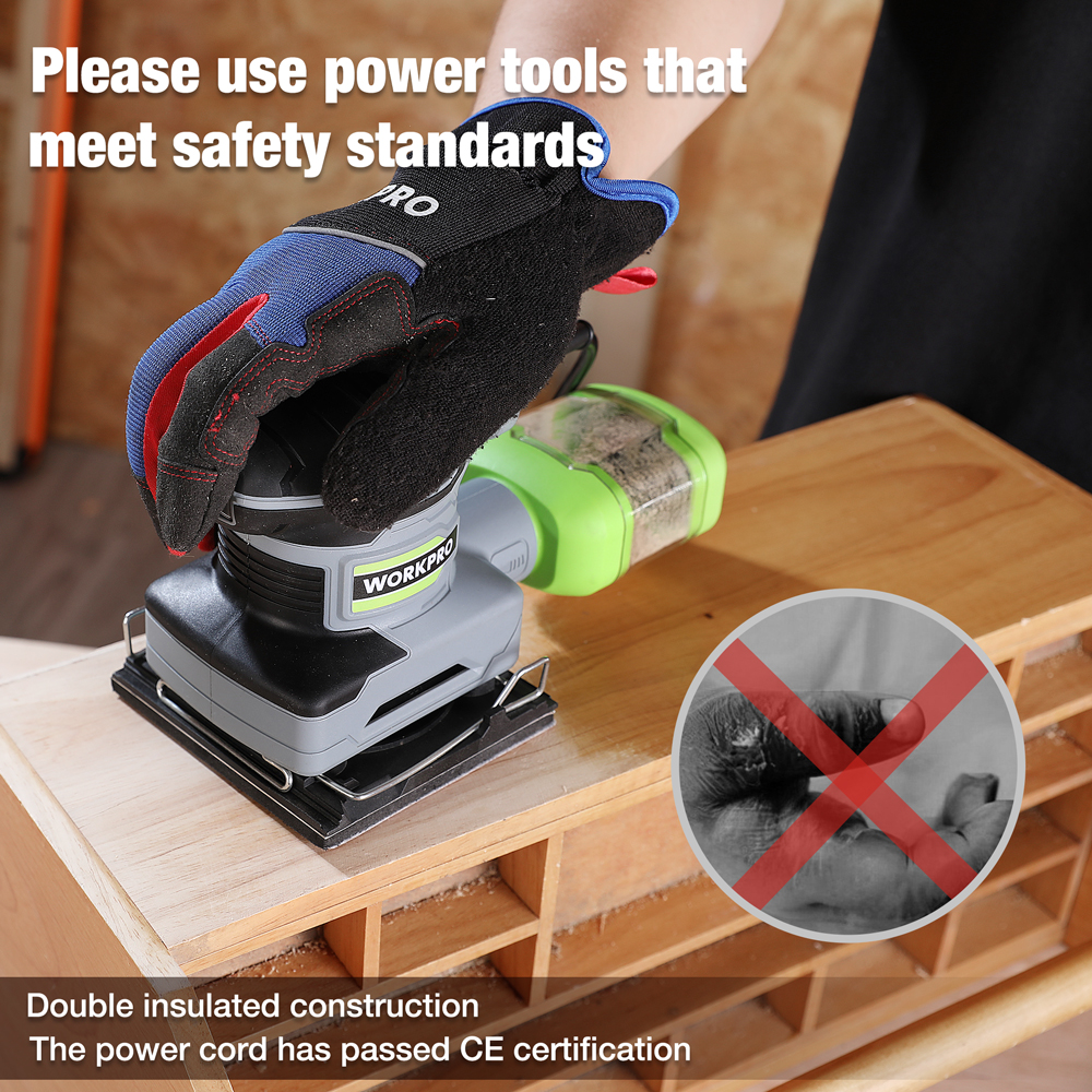WORKPRO 240W Finishing Orbital Wood Sander Palm Sander Machine Wood ...