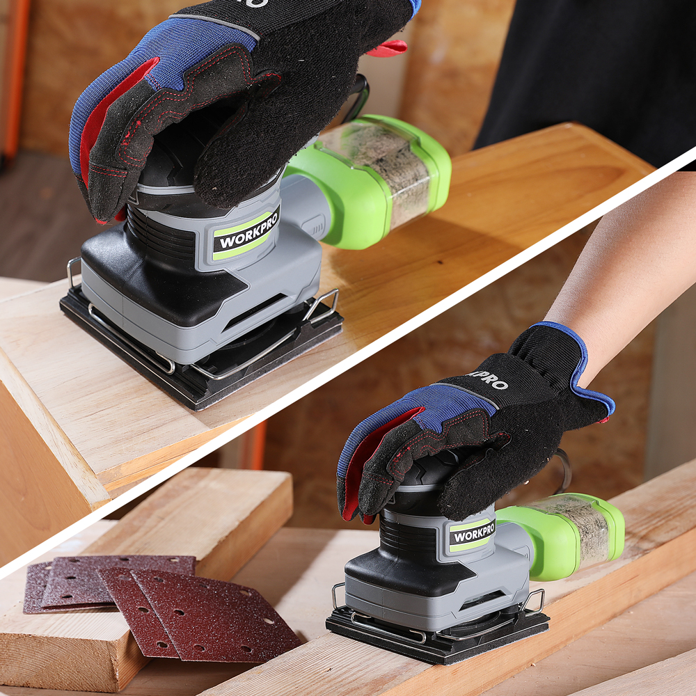 WORKPRO 240W Finishing Orbital Wood Sander Palm Sander Machine Wood ...