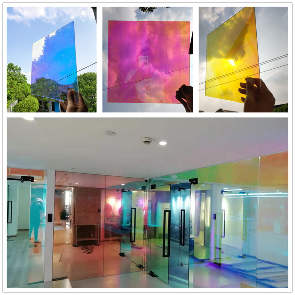 300CM Holographic Clear Window Film Iridescent Window Dichroic Film ...