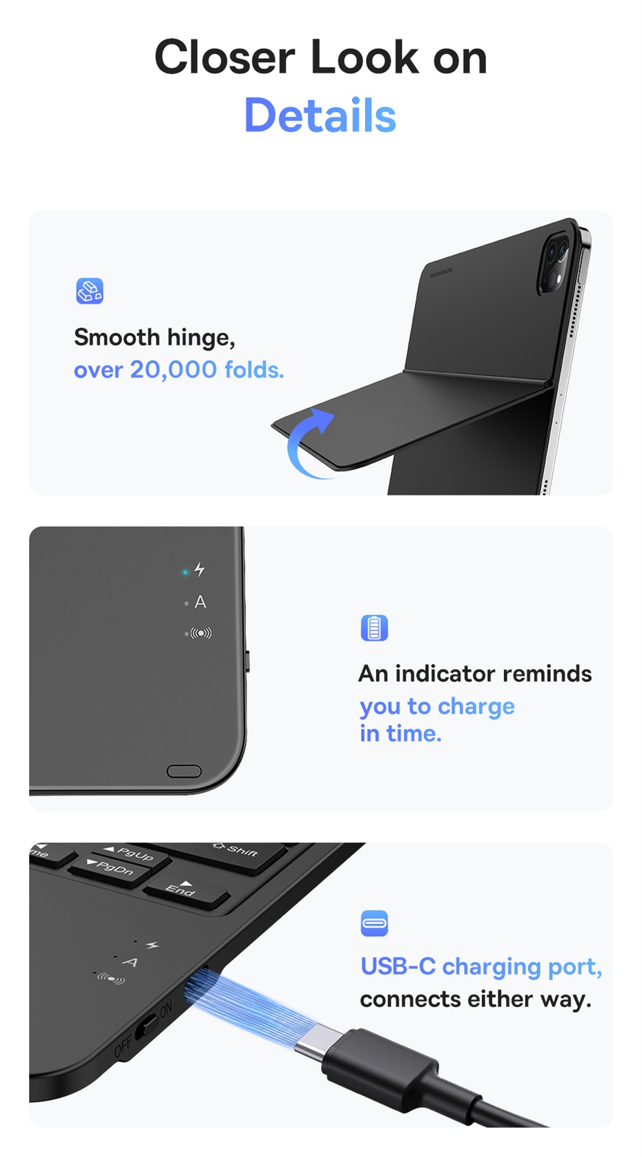 Baseus Brilliance Series Detachable Magnetic Keyboard Case for Pad Air4 ...