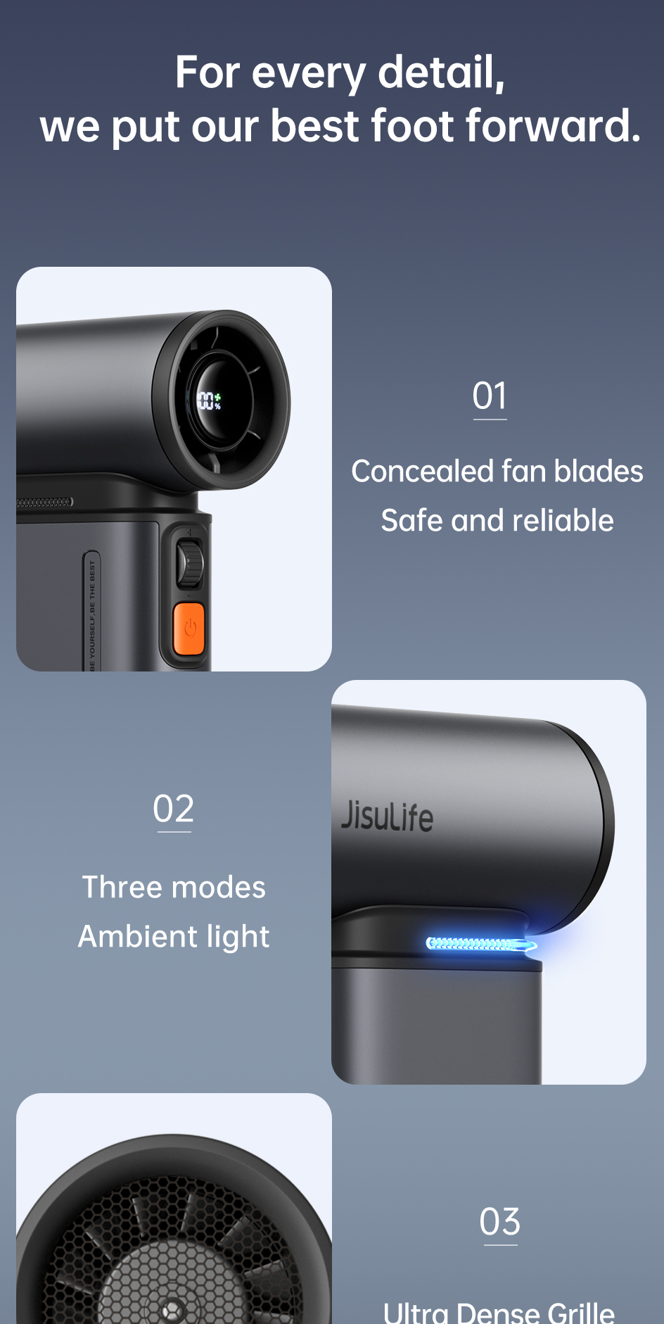 JisuLife 3 in 1 Fan Portable 9000 mAh Battery Rechargeable With Air ...