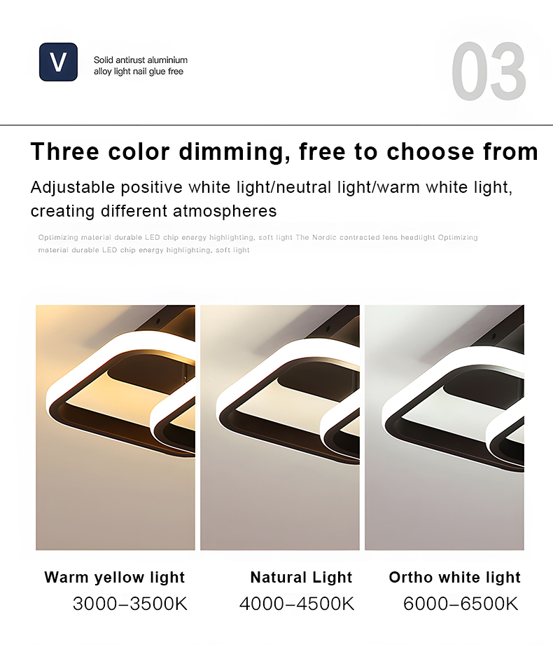 GOGEOUS Lampu Siling Modern LED 3 Color Lampu Syiling Ruang Tamu Lampu ...