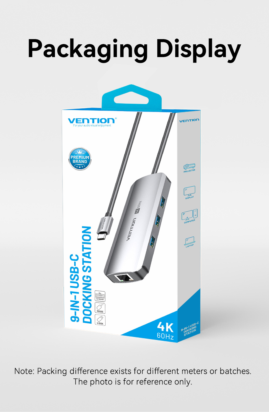 Vention USB C Hub 9 in 1 USB Type C Converter with 4K 60Hz HDMI VGA 3 ...