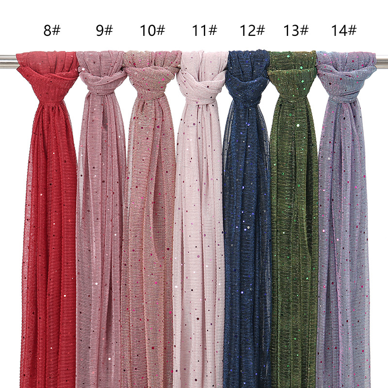 Jifang New Arrival Bling Shiny Sequins Gold Silver Thread Long Pashmina ...