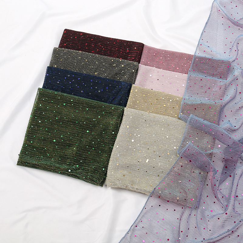 Jifang New Arrival Bling Shiny Sequins Gold Silver Thread Long Pashmina ...