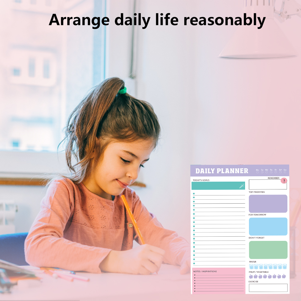 60 Sheets English Daily Planner 2 Monthly To Do List Notepad Weekly ...