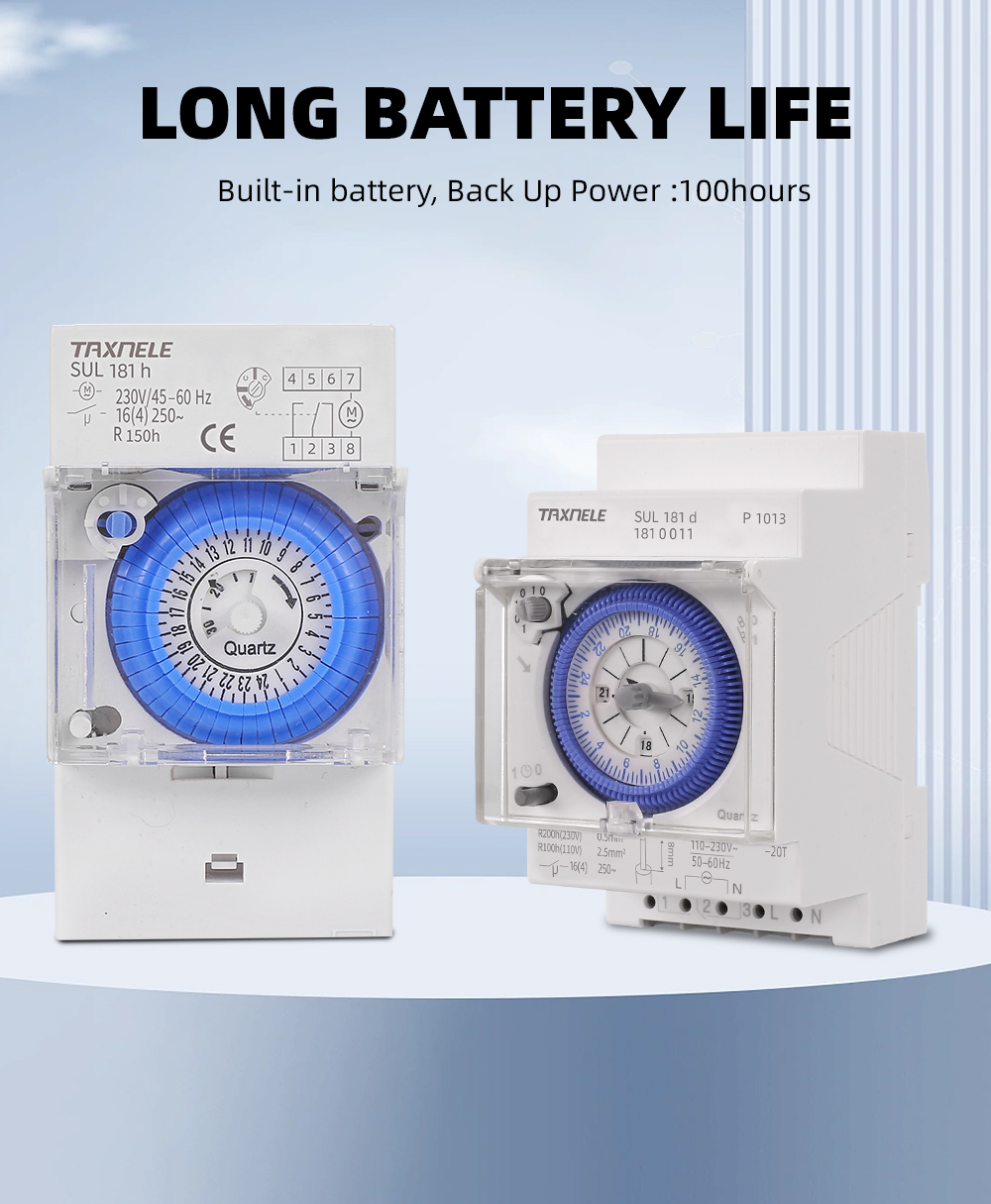 SUL181h SUL181d Mechanical Timer 24 hours Time Switch Relay Electrical Programmable Timer 24 ...