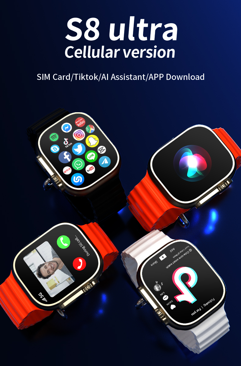 【4G SIM Card】Smart Watch GS29 Ultra Man Woman Kid GPS Face ID Video ...