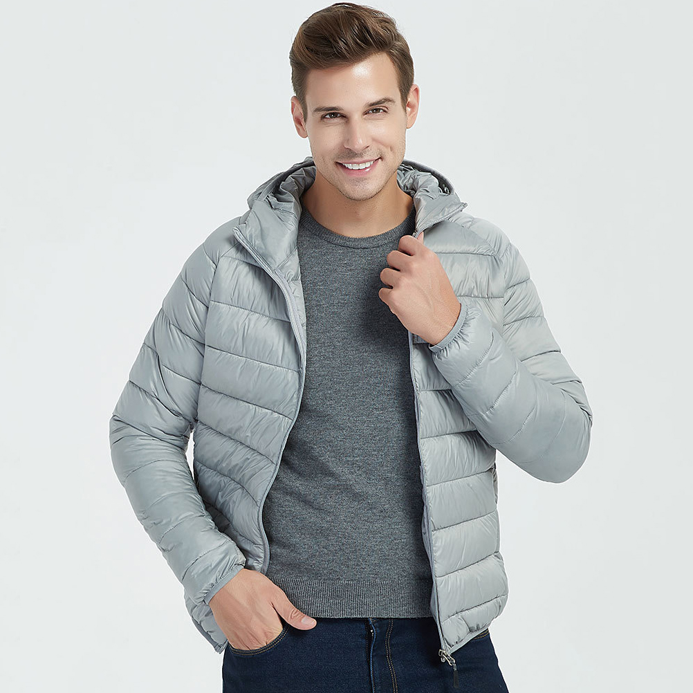 Men Jackets Winter Hooded Coats Male Warm Ultra Light Down Cotton Thick ...
