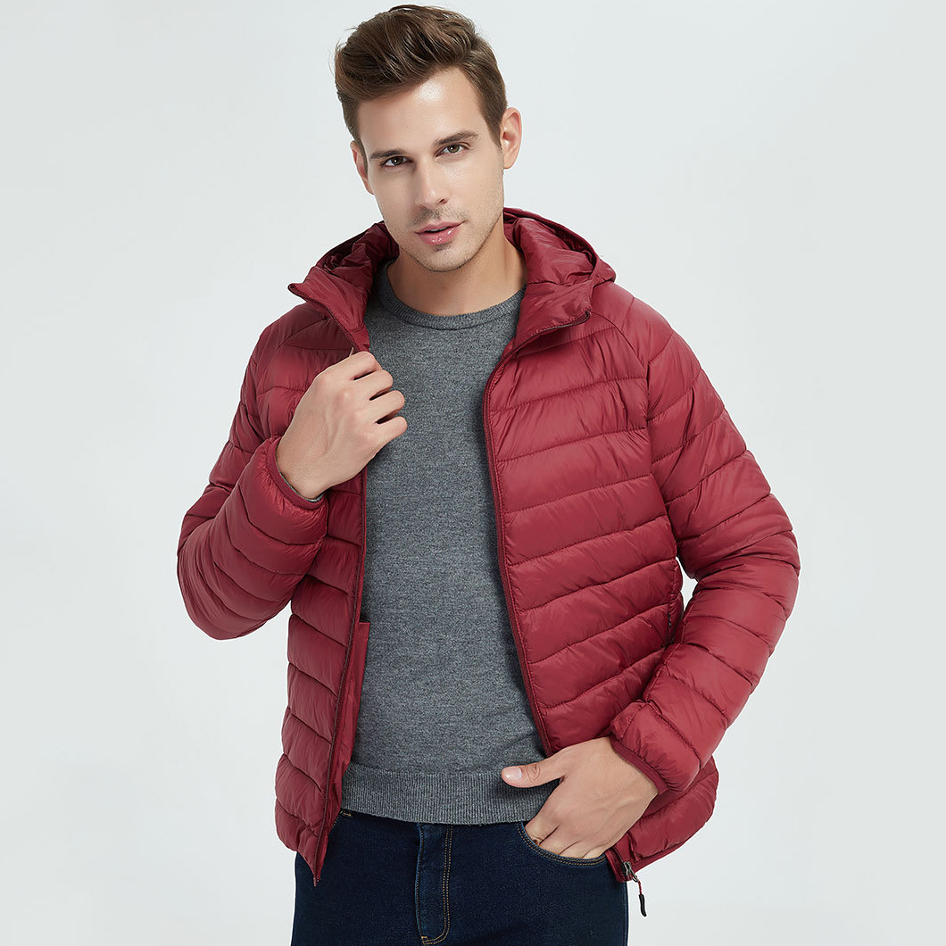 Men Jackets Winter Hooded Coats Male Warm Ultra Light Down Cotton Thick ...