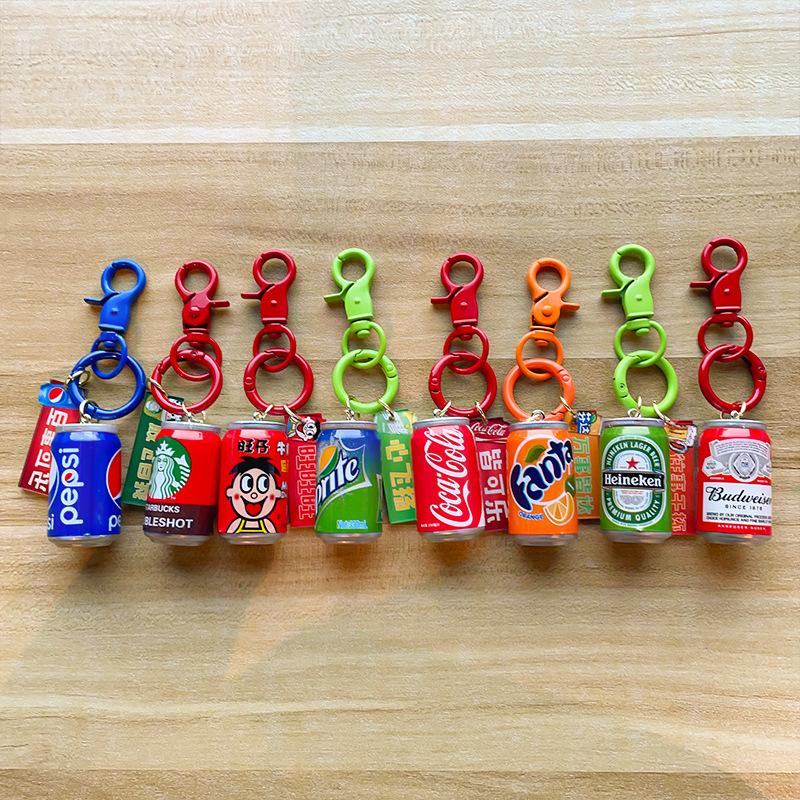 Coffeejoy Simulated Mini Can Car Key Chain Coca Cola Sprite Key Ring ...