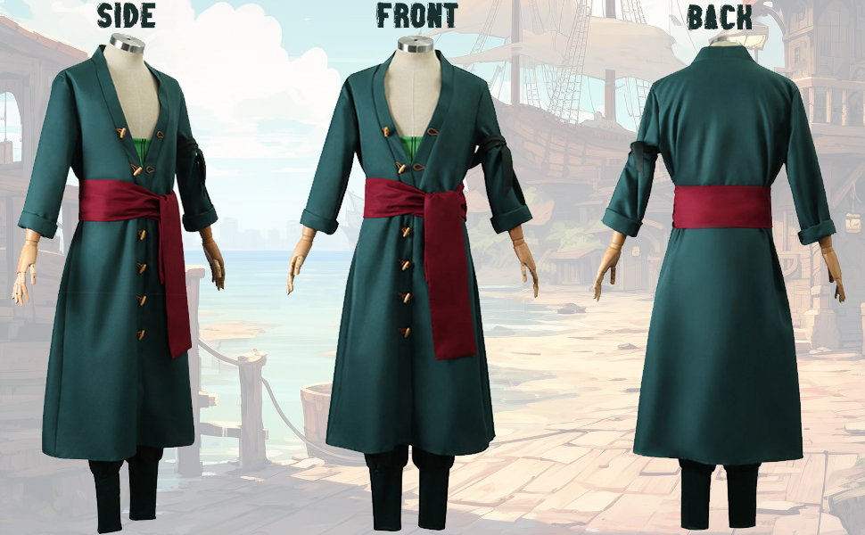 Roronoa Zoro 2nd Cosplay Costume Outfits One Piece Kimono Robe ...