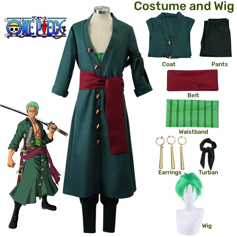 Roronoa Zoro 2nd Cosplay Costume Outfits One Piece Kimono Robe ...