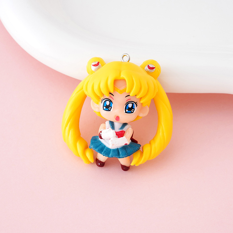 1Pcs 4.8cm Anime Sailor Moon Figure Tsukino Usagi Chiba Mamoru Chibiusa ...