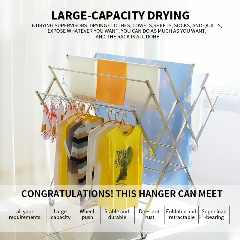 Foldable Clothes Hanger Clothes Drying Rack Clothes Rack Ampaian Baju ...