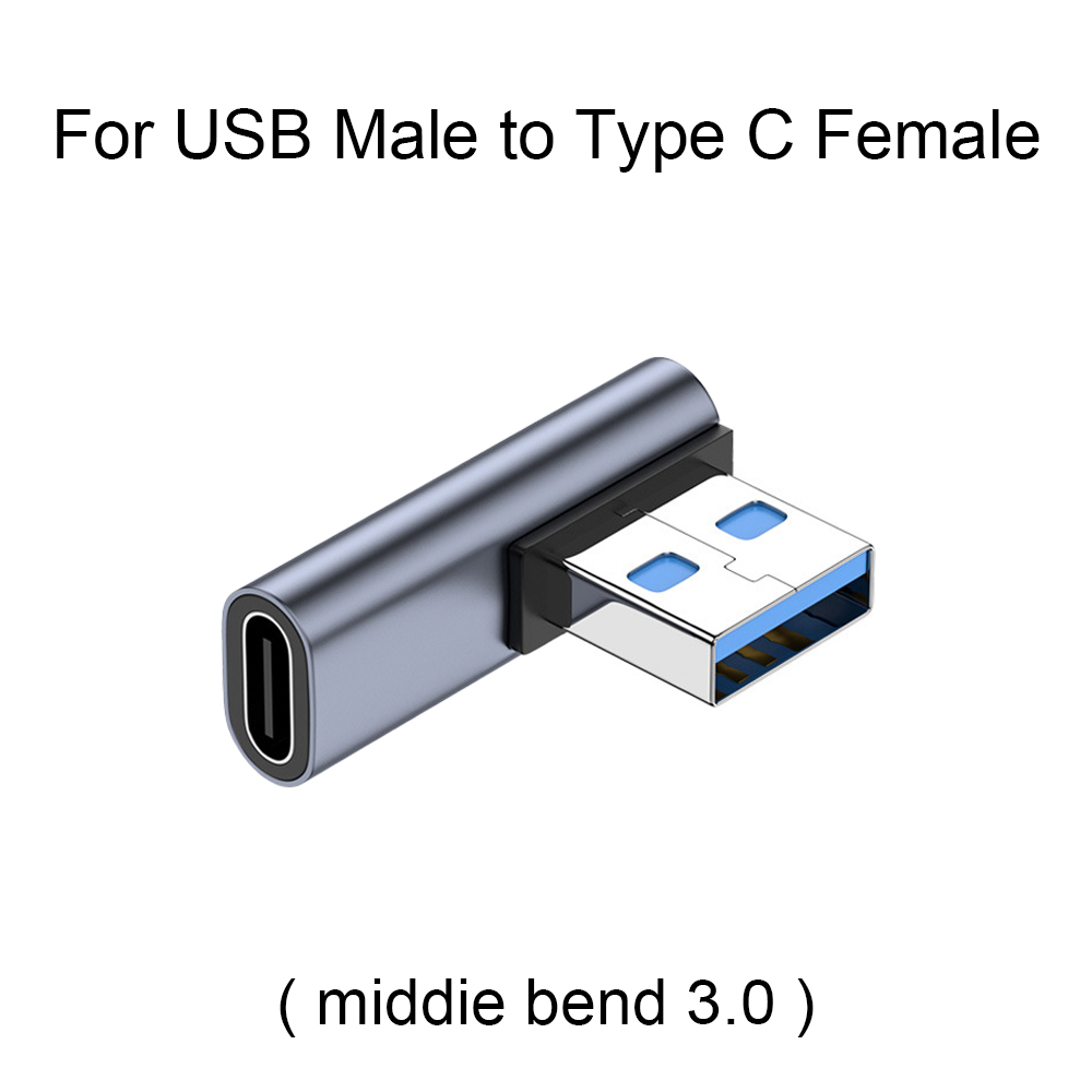 10 Gbps Adapter TypeC OTG to USB Three-dimensional Elbow Converter U Shape Connector For ...
