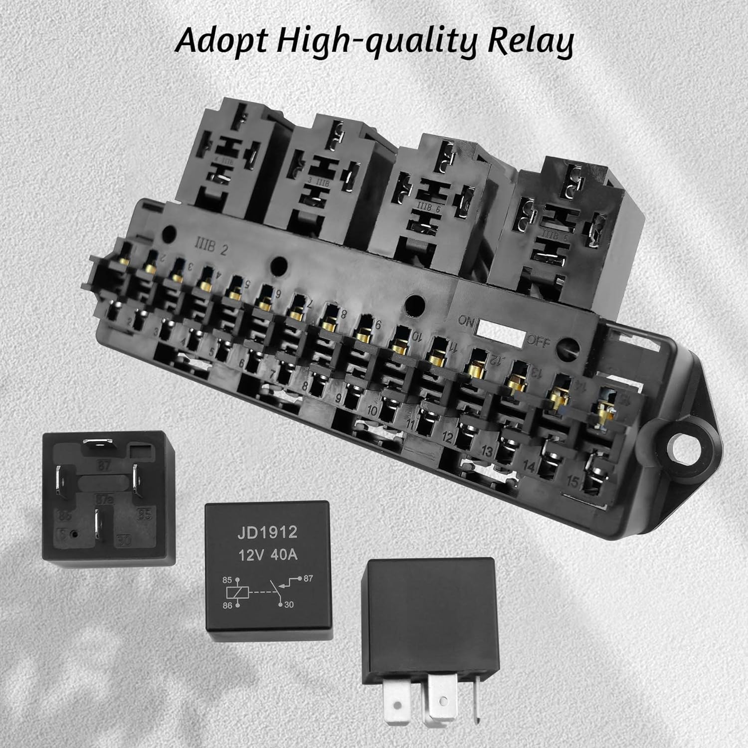 12V Fuse Relay Box, 4 Relay Slots and 15 ATC/ATO Fuse Holder, with 4 ...