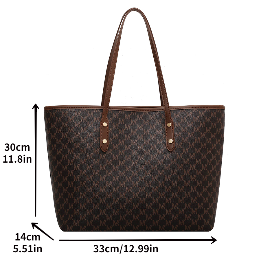 Large Capacity Shoulder Bag Women's PU Leather Handbag for Commuting ...
