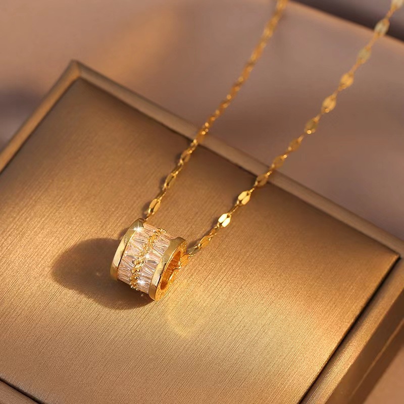 Rantai Leher Perempuan Emas Korea 18K Gold Plated Choker Necklace for Women Anti-rust Jewelry 项链 ...