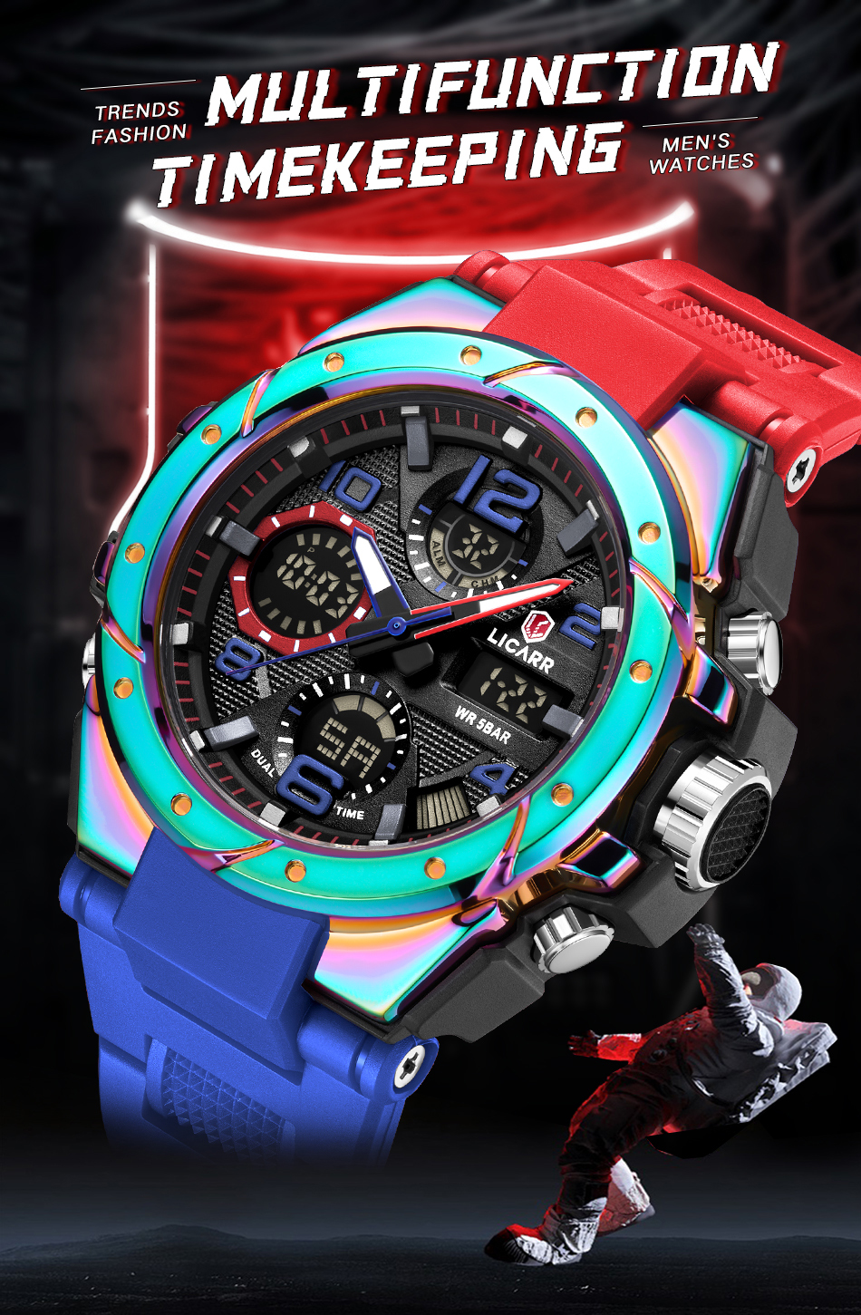 Top Brand LICARR Fashion Men's Watches Original Sport Waterproof Casual ...